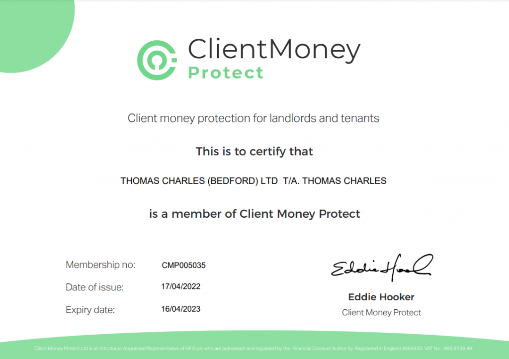 Client Money Protect - Thomas Charles Lettings